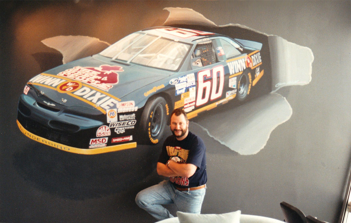 Hand painted auto art murals